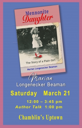 Mennonite Daughter Book Signing with Marian Beaman | Saturday, Mar 21 ...